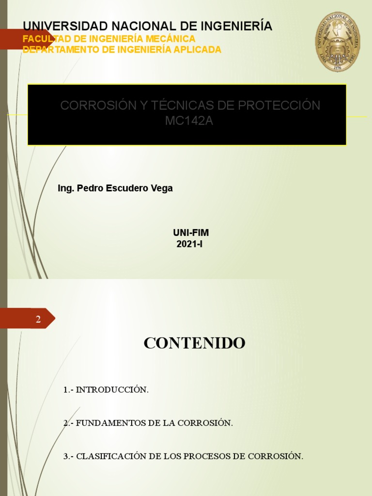 PPT1 Repaso Mc142a 2021 1 | PDF | Corrosión | Electroquímica