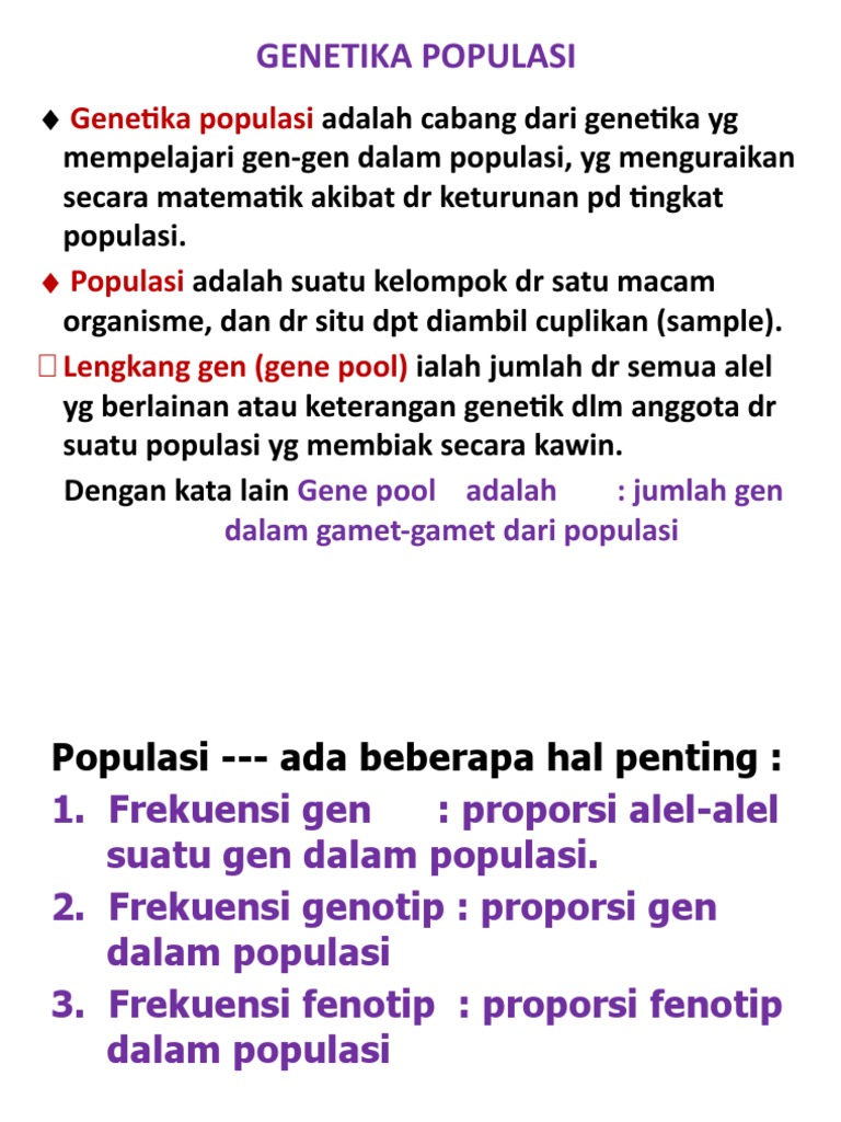 Genetika Populasi | PDF