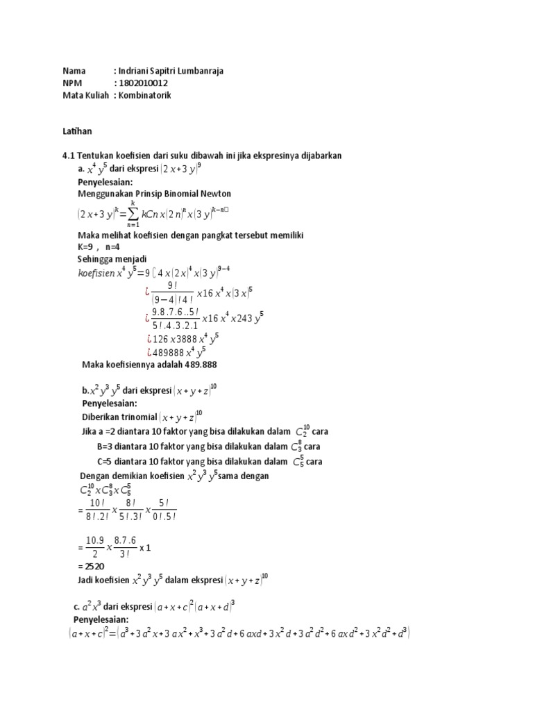 Latihan: K N 1 K N K N | PDF