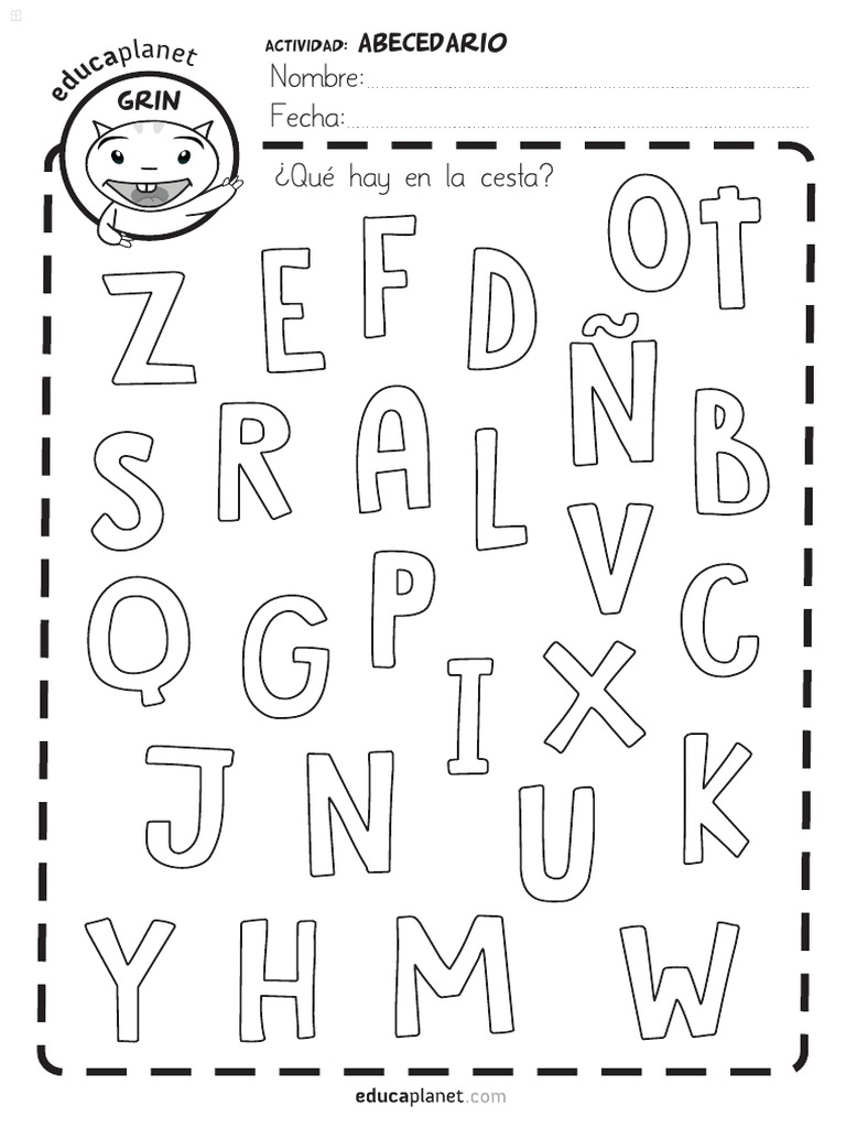 Abecedario Ficha Bolsa Educaplanet | PDF