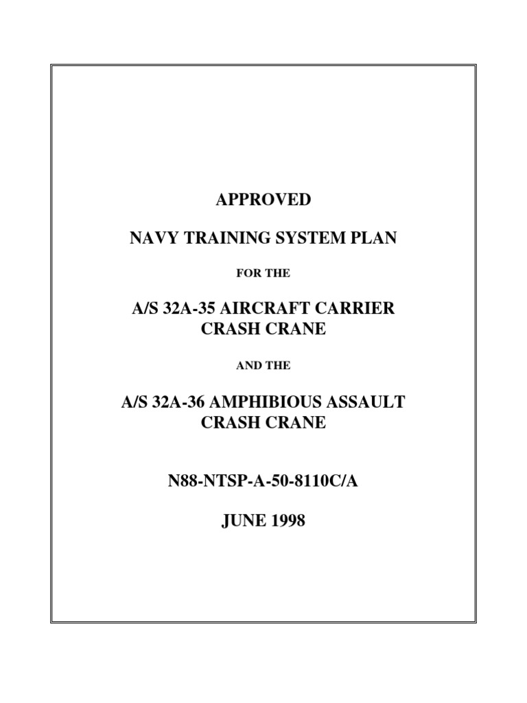 Approved Navy Training System Plan: For The | PDF | Navies | Aircraft Carrier