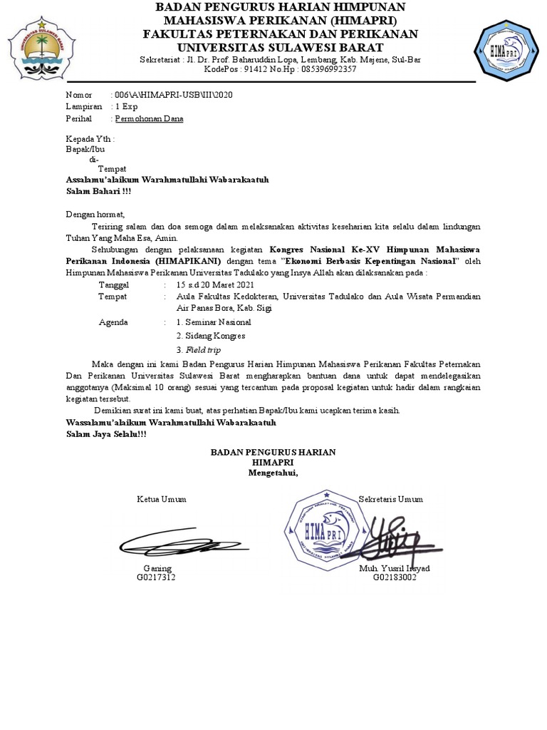 Surat Yang Terhormat | PDF Surat Yang Terhormat | PDF