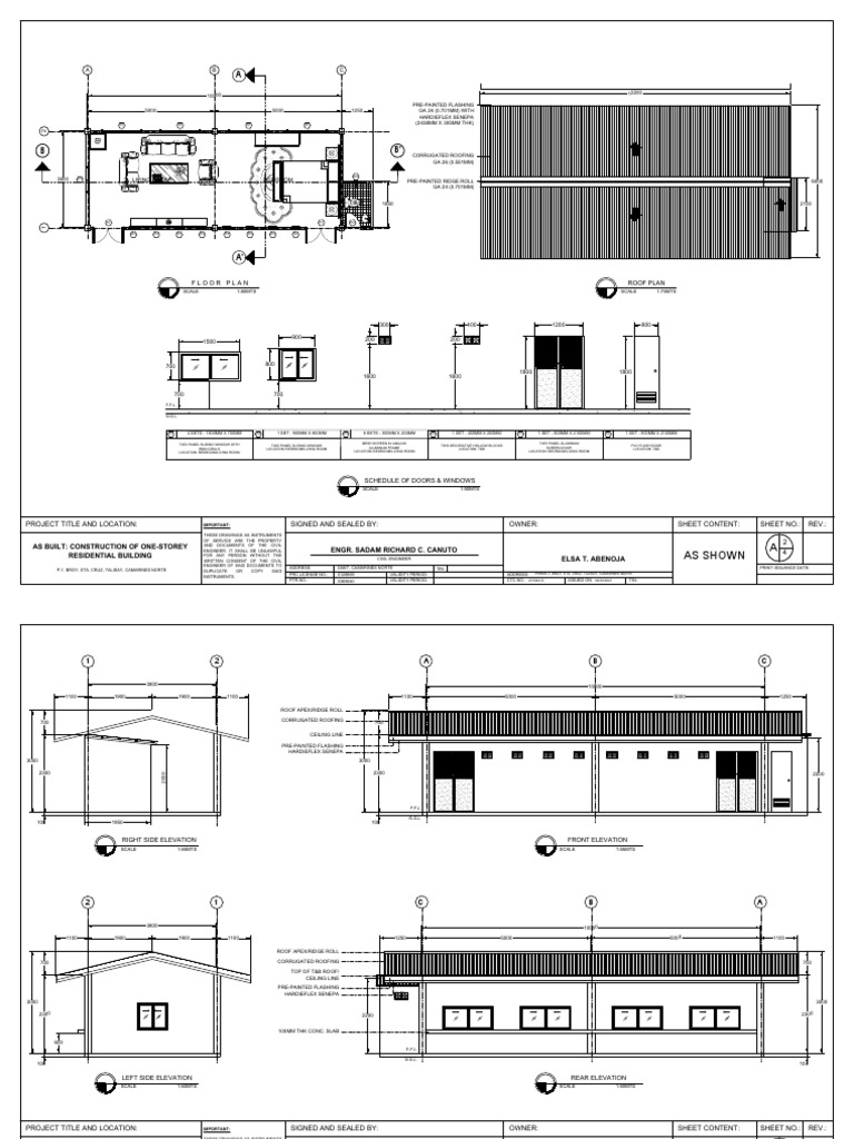 As Built Construction of One Storey Residential Building - Elsa Abenoja ...