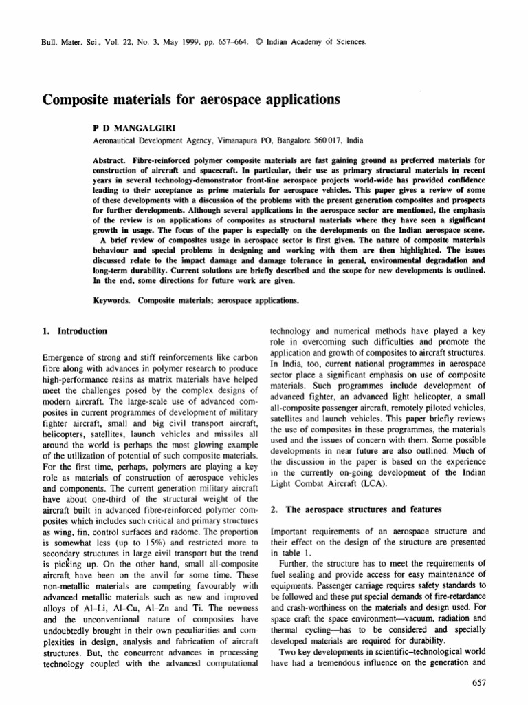 Composite For Aerospace | PDF | Composite Material | Materials