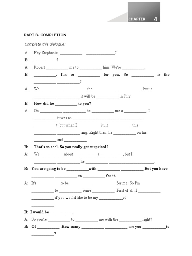 Chapter 4, Part B and C | PDF | Question