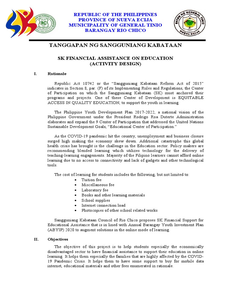 Financial Assistance Proposal | PDF | Philippines | Policy