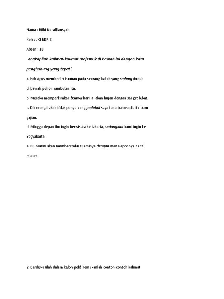 Rifki N Xi BDP 2 (Majemuk) | PDF