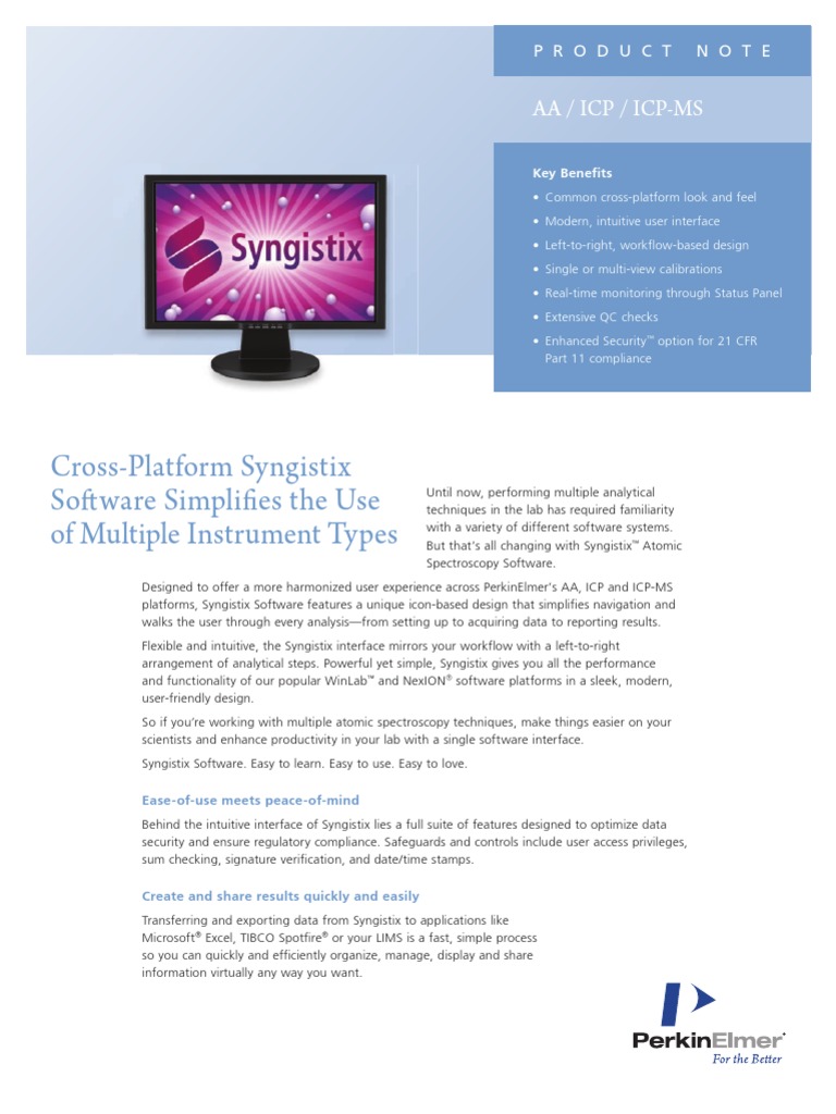 PRD - Syngistix Atomic Spec Software Family - 011968 - 01 | PDF ...