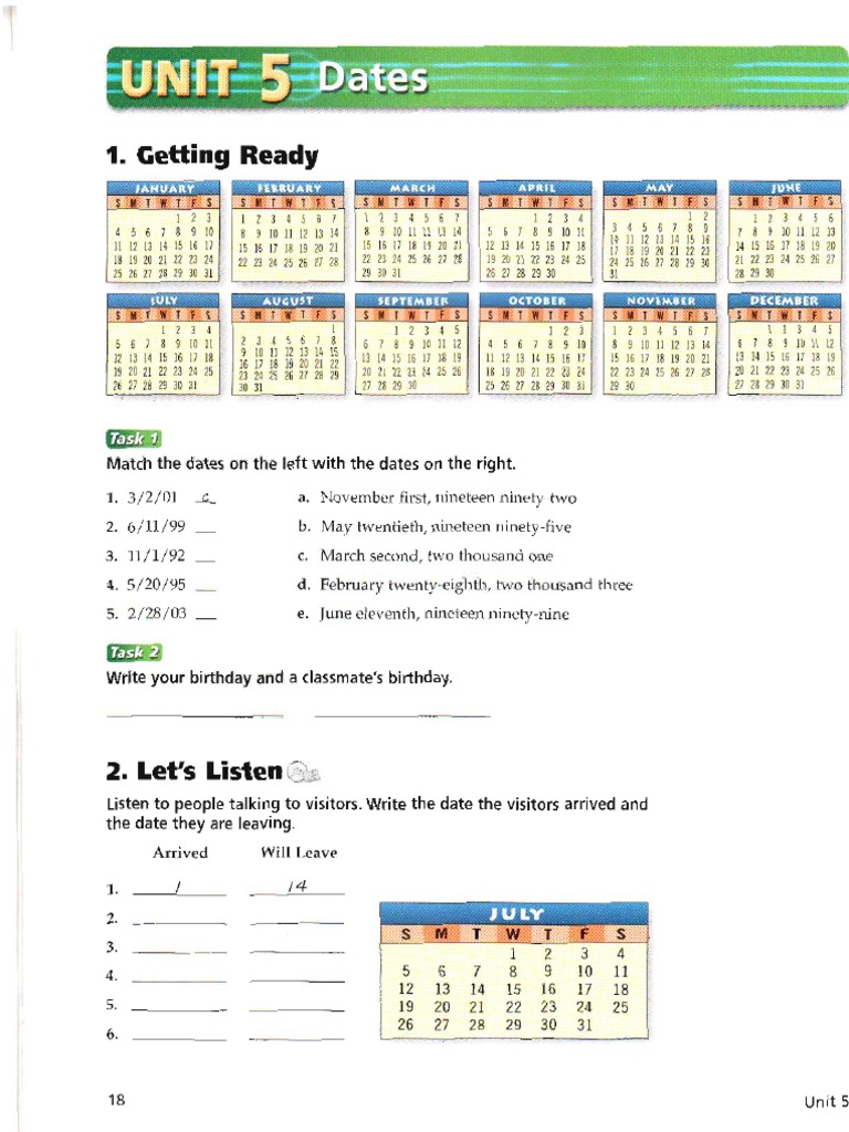 Listening - Dates | PDF