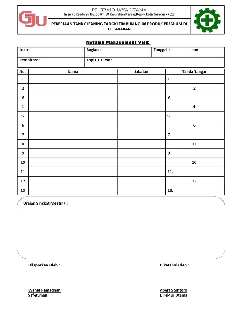 MEETING MINUTES AND SAFETY DOCUMENTATION | PDF