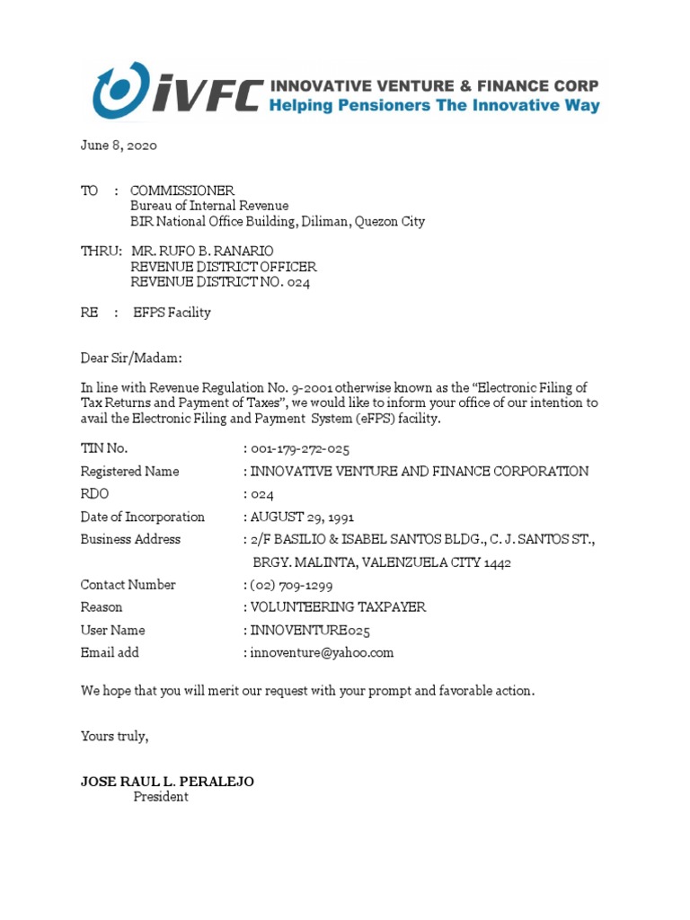 BIR - Request Letter | PDF | Withholding Tax | Income Tax