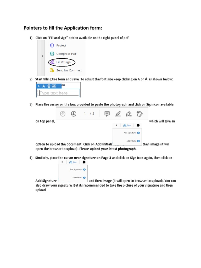 Pointers To Fill The PDF Application Form | PDF