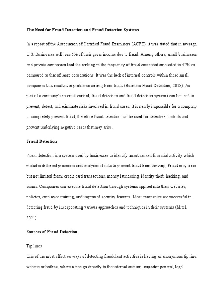 A Comprehensive Overview Of Fraud Detection Methods Systems And