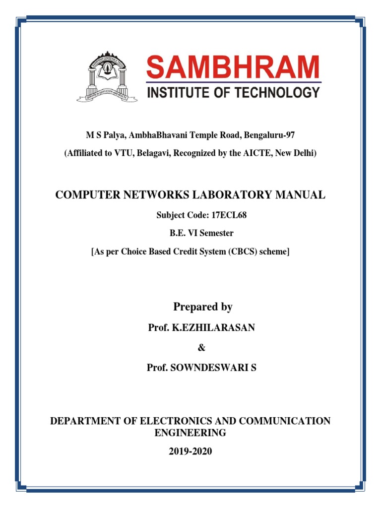 Computer Networks Lab Manual-17ECL68 | PDF | Osi Model | Internet ...