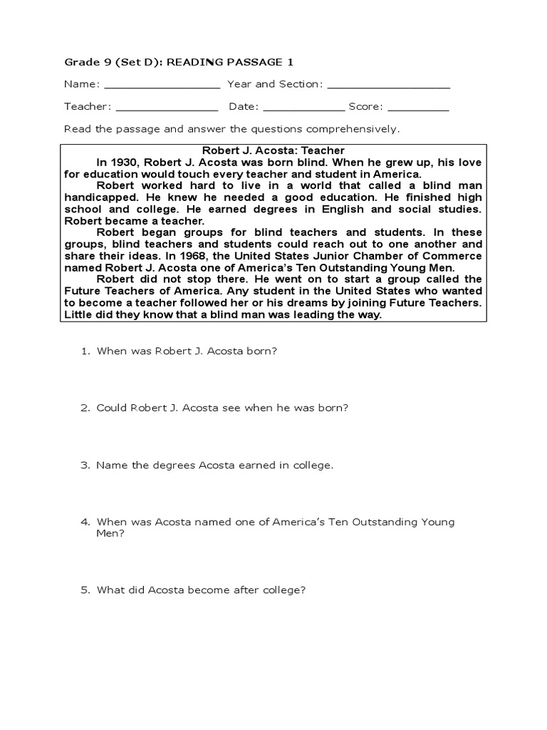 Grade 9 Reading Passages 1 8 | PDF | Wright Flyer | Wright Brothers