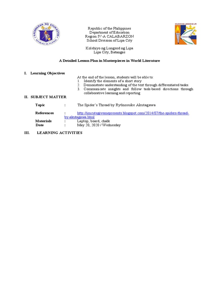 A Golden Opportunity: The Parable of Kandata's Climb from Hell in "The Spider's Thread | PDF | Hell