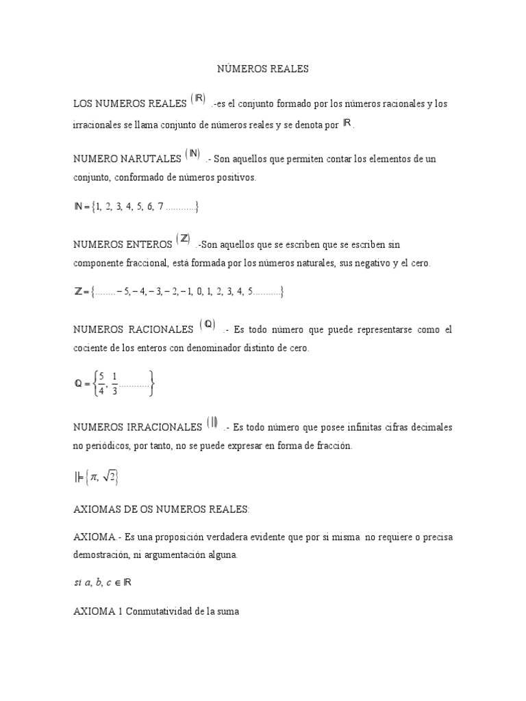 Ejercicio de Números Reales | PDF | Intervalo (Matemáticas) | Conjunto ...