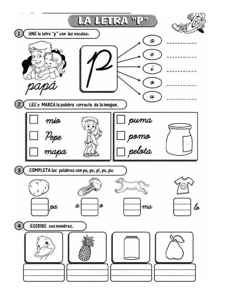 Actividades Letra P | PDF