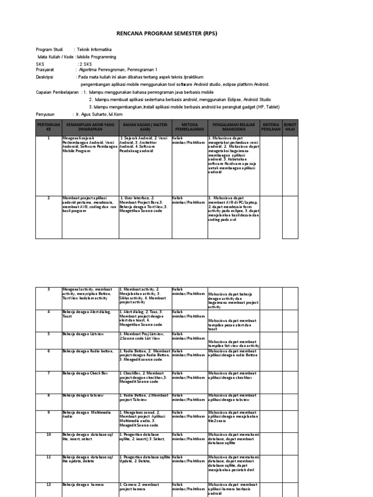 RPS Mobile Programming | PDF