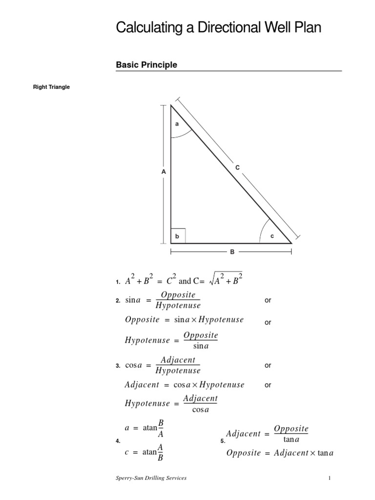 Calculating A Directional Well Plan: Basic Principle | PDF | Sine ...