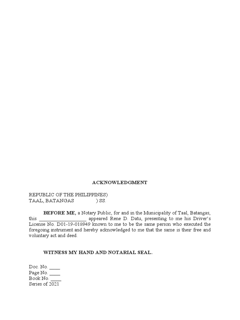 Acknowledgement Draft | PDF