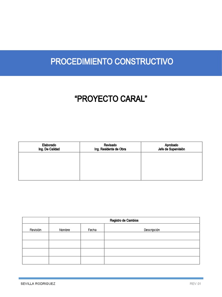 Procedimiento Constructivo Proyecto Caral | PDF | Fundación (Ingeniería) | Hormigón