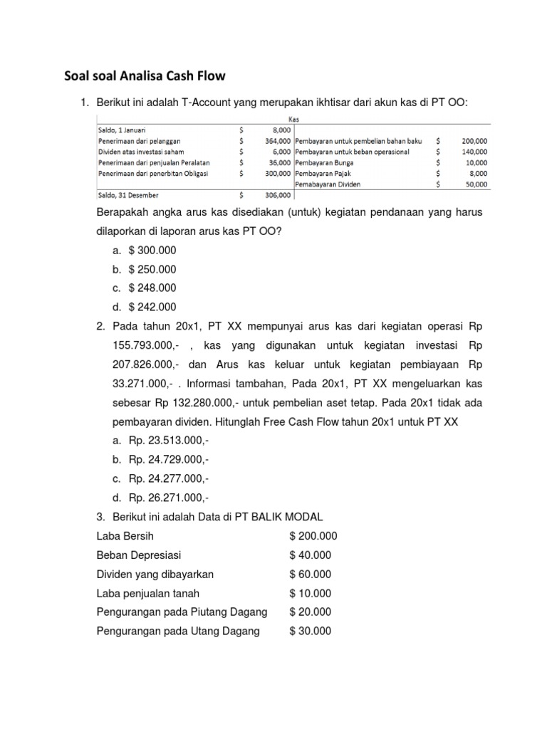 Soal Analisa Cash Flow | PDF