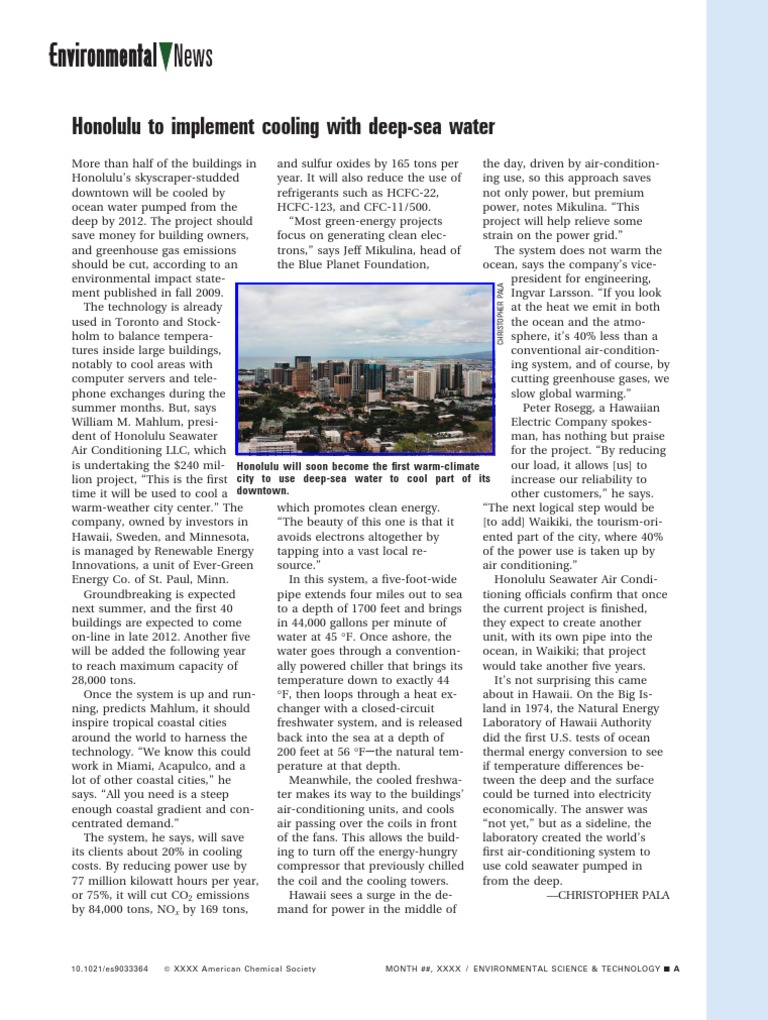 Deep-Sea Water Cooling | PDF | Oceans | Air Conditioning