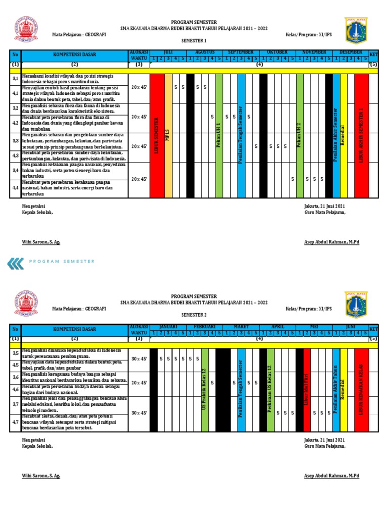 Prosem Geografi Kelas 11 2021 | PDF