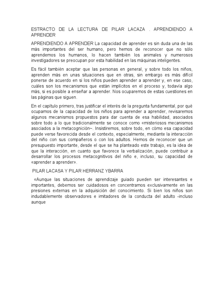 Aprendiendo A Aprender | PDF | Aprendizaje | Conocimiento