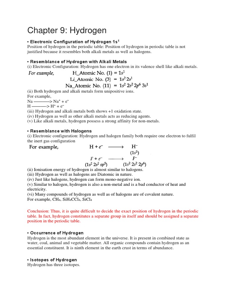 An In-Depth Look at the Element Hydrogen: Its Position in the Periodic ...