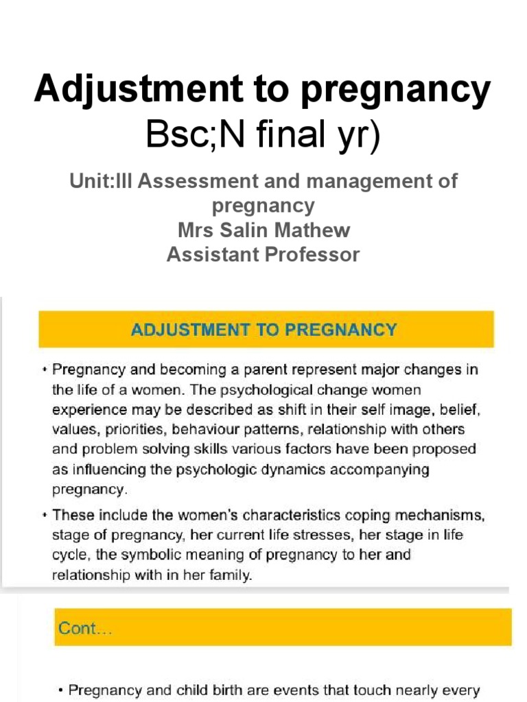 Adjustment To Pregnancy | PDF