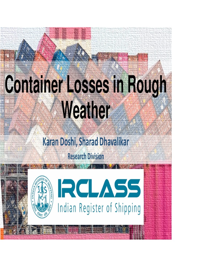Container Losses in Rough Weather: Karan Doshi, Sharad Dhavalikar | PDF ...