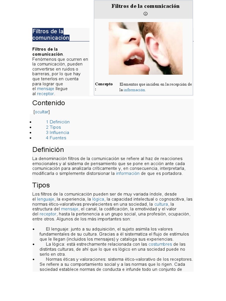 Filtros de La Comunicación | PDF | Psique (psicología) | Comunicación