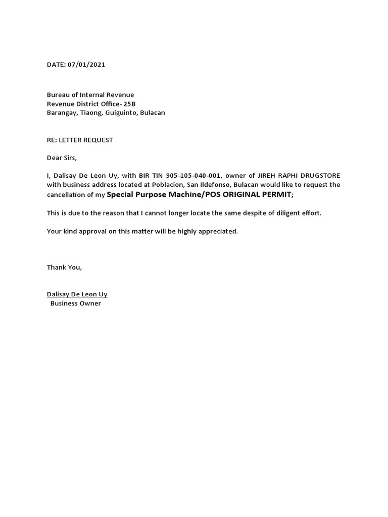 Special Purpose Machine/POS ORIGINAL PERMIT | PDF