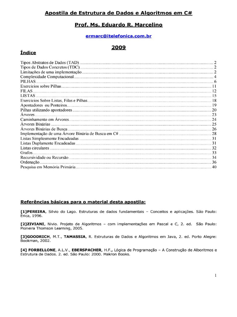 Apostila de Estrutura de Dados C# | PDF