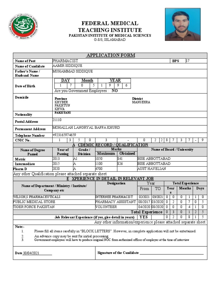 Vacancy Notice Pharmacist & Charge Nurse Form | PDF | Pharmacist | Pharmacy
