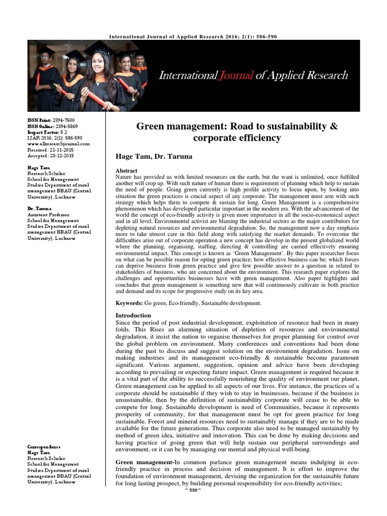 Green Management-Study | PDF | Environmentalism | Sustainability