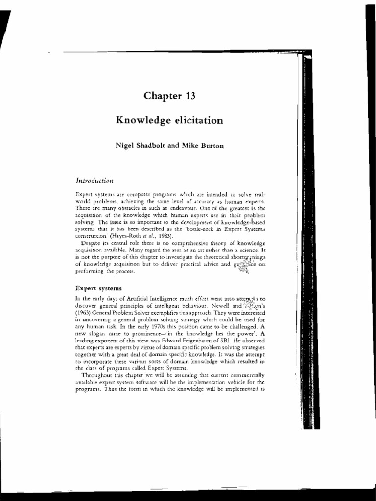 Knowledge: Elicitation | PDF | Expert | Intuition