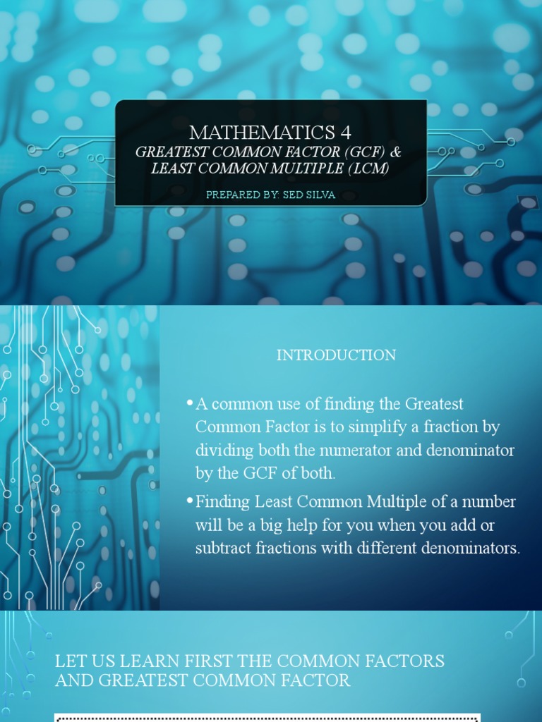 Math Presentation GCF LCM | PDF | Mathematical Notation | Arithmetic