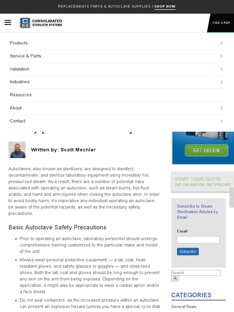 Autoclave Safety Guidelines (W - Free Checklist!) | PDF | Sterilization ...
