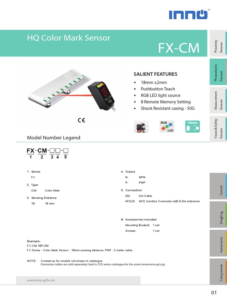 FX-CM: HQ Color Mark Sensor | PDF | Rgb Color Model | Sensor