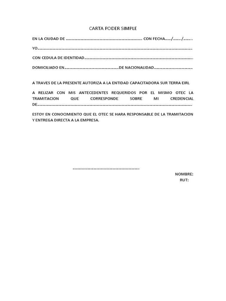 Carta Poder Simple | PDF