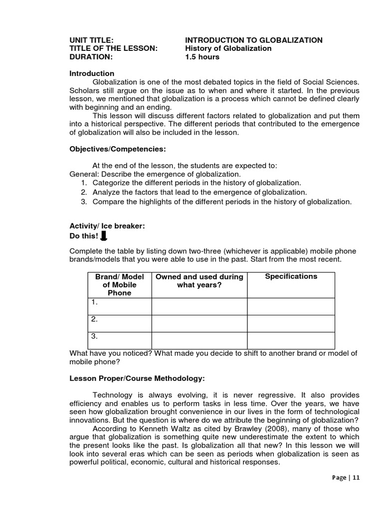 Lesson 3 History of Globalization | PDF | Industrial Revolution | Silk Road