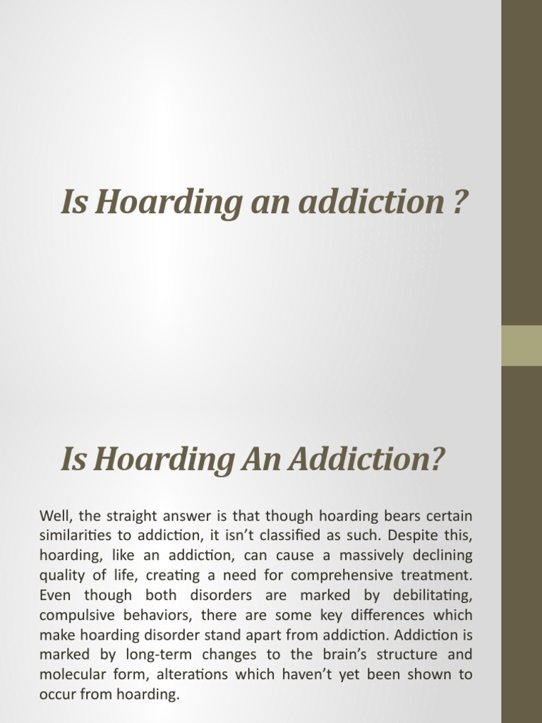 Is Hoarding An Addiction ? | PDF | Compulsive Hoarding | Psychiatric ...