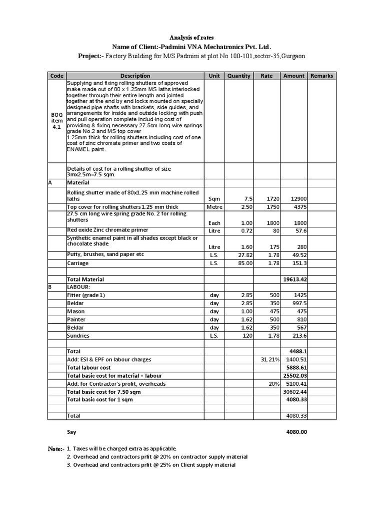 RATE Analysis MS Steel Staircase Work | PDF | Cost | Nature
