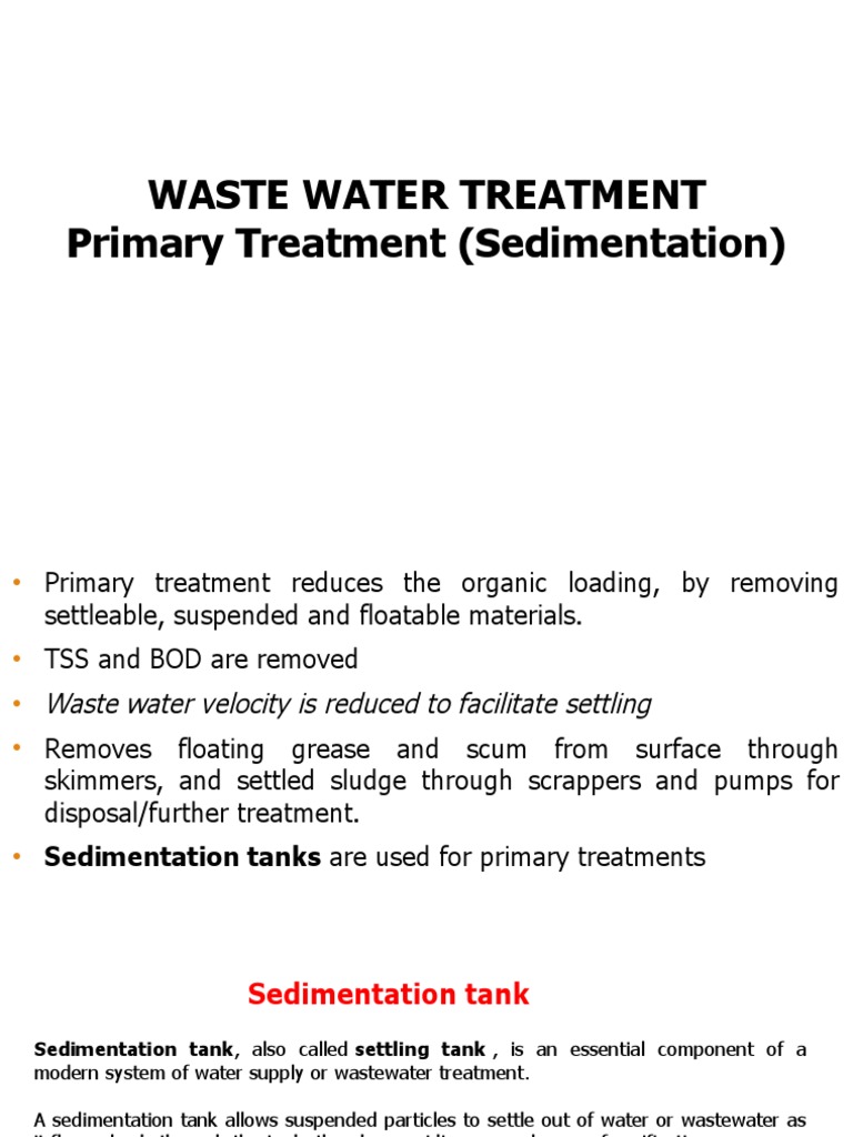 Primary Sedimentation Tank Design Guide | PDF | Sewage Treatment ...