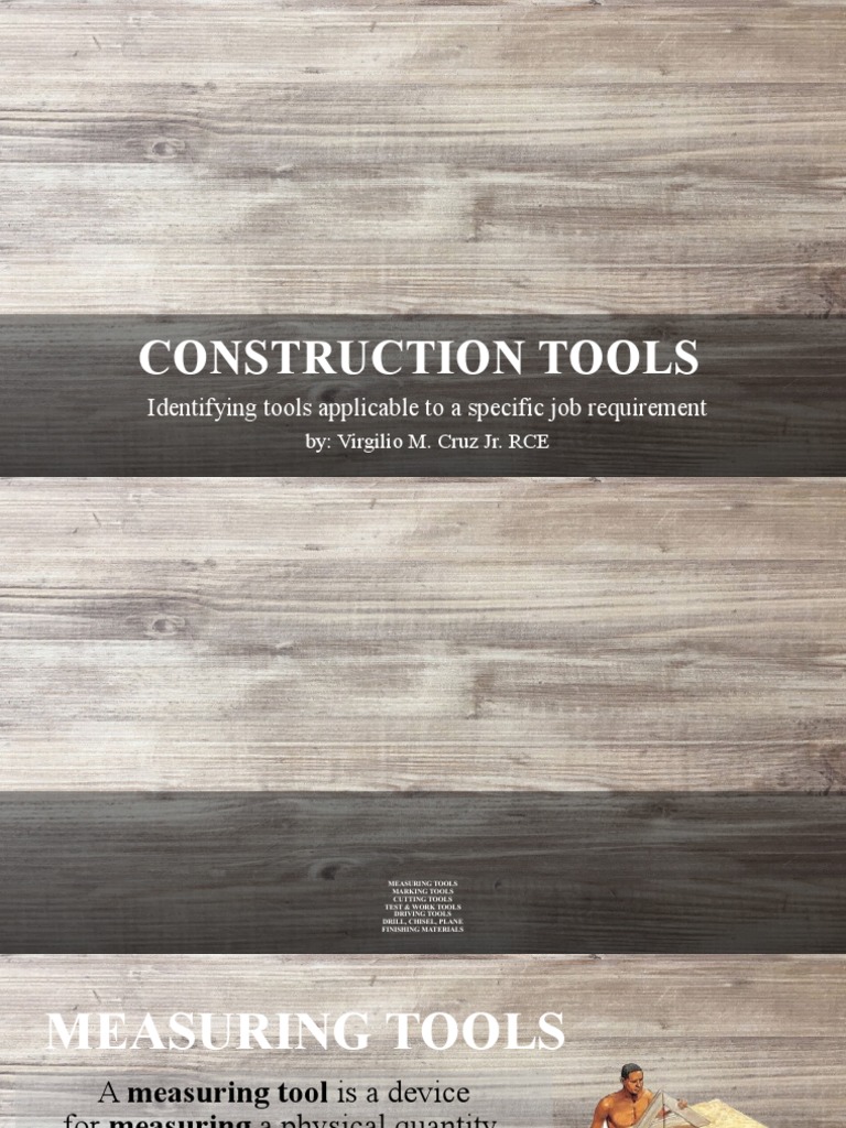 Essential Construction Tools Overview | PDF | Screw | Drill