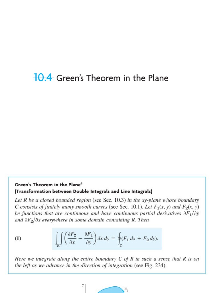 10.4 Green's Theorem | PDF | Teaching Mathematics | Mathematical Analysis