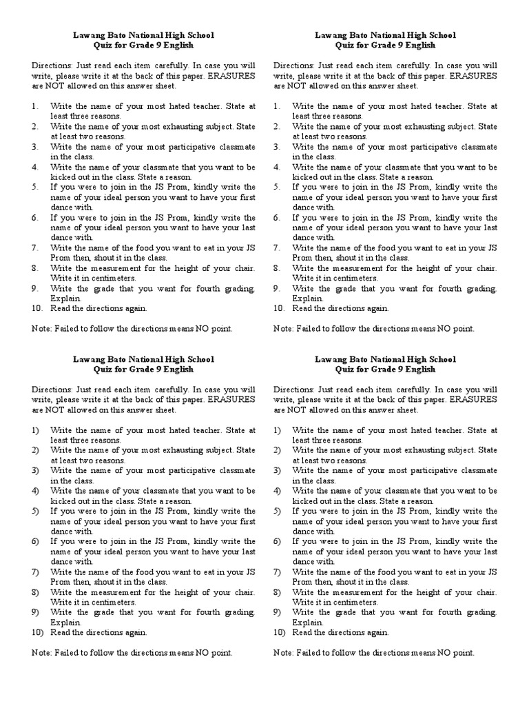 Prank Test | PDF | Prom | Organized Events